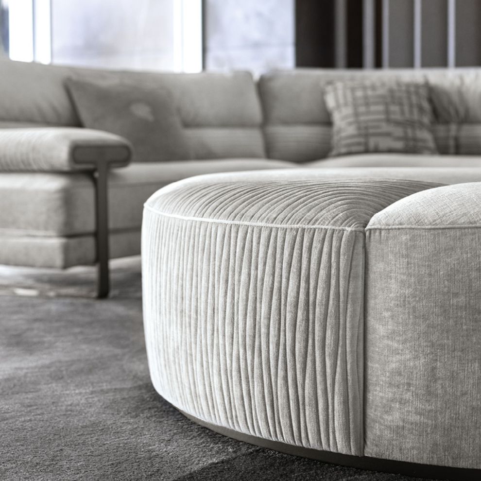 Equinox Round Luxurious Ottoman | Touched Interiors