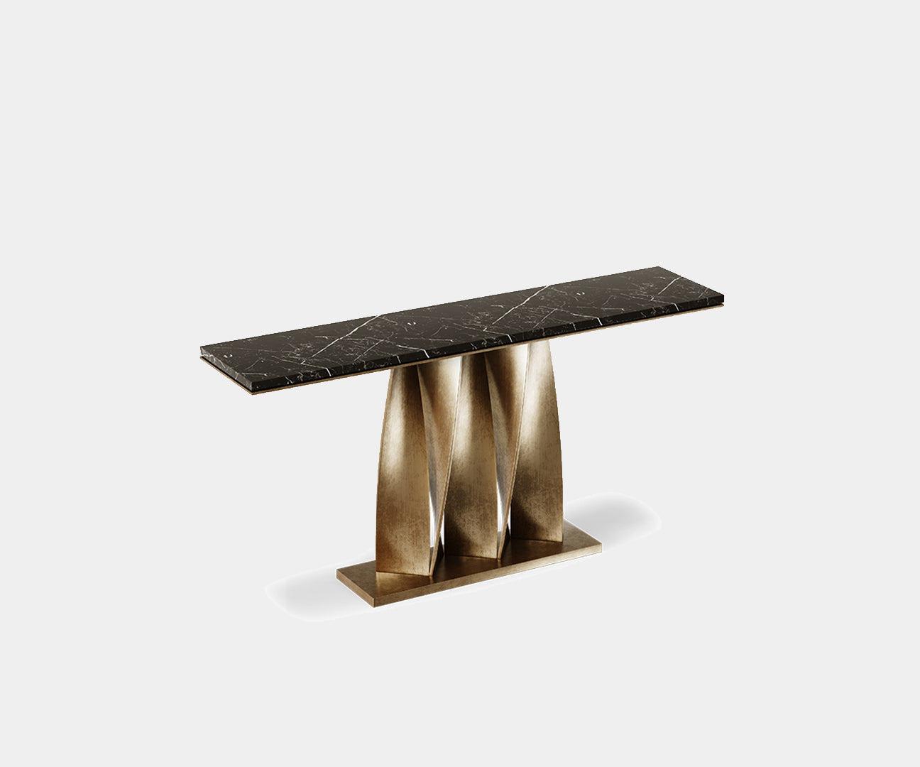 The Private Label Spiro Console Table : Modern Sculpture with Nero Mar | Touched Interiors