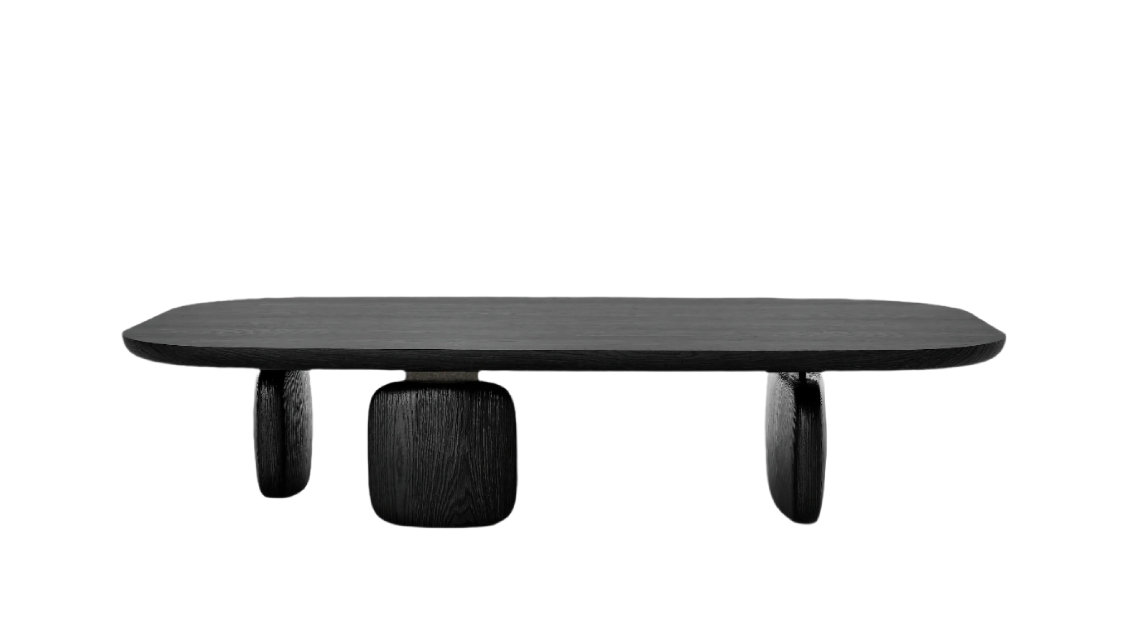 Underline Oval Coffee Table - Black Oak | Touched Interiors