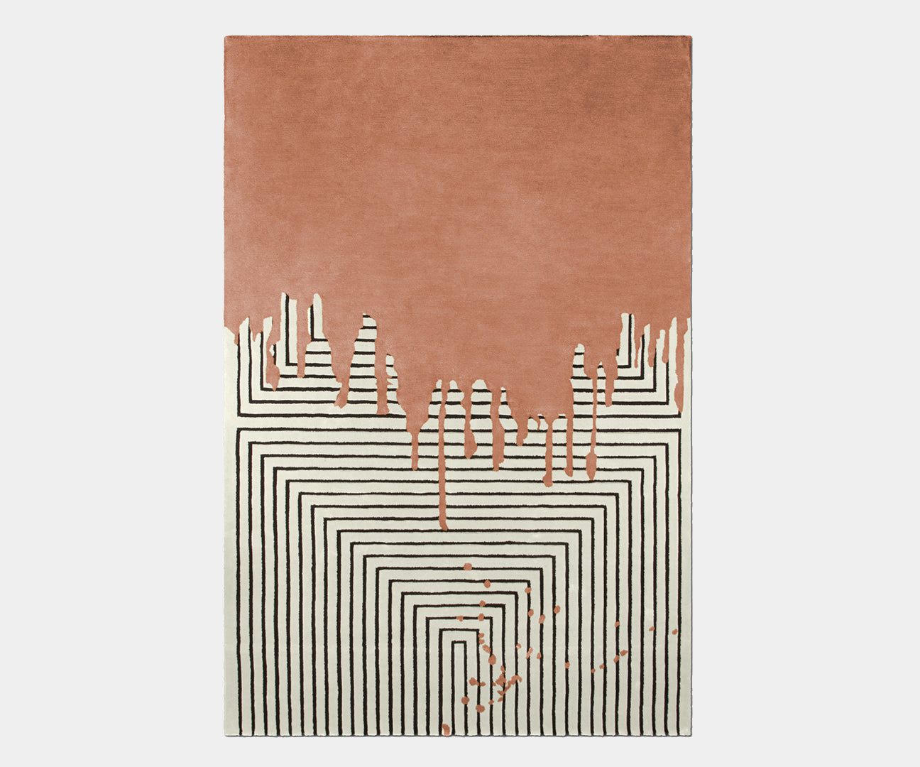 Drip Luxury Rug – Hand-Tufted Botanical Silk in Warm Neutral Tones ...