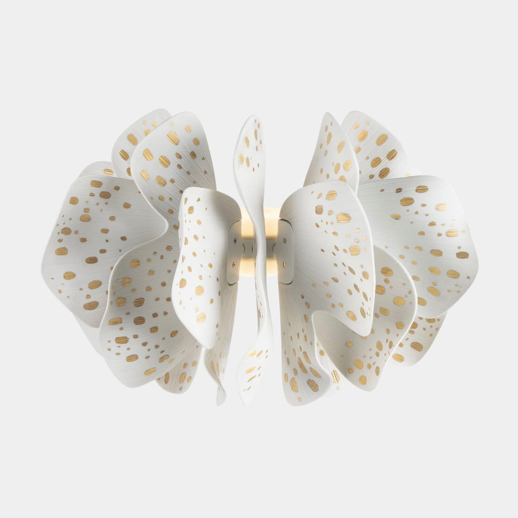 Bonita White & Gold Porcelain Petals Wall Sconce | Touched Interiors
