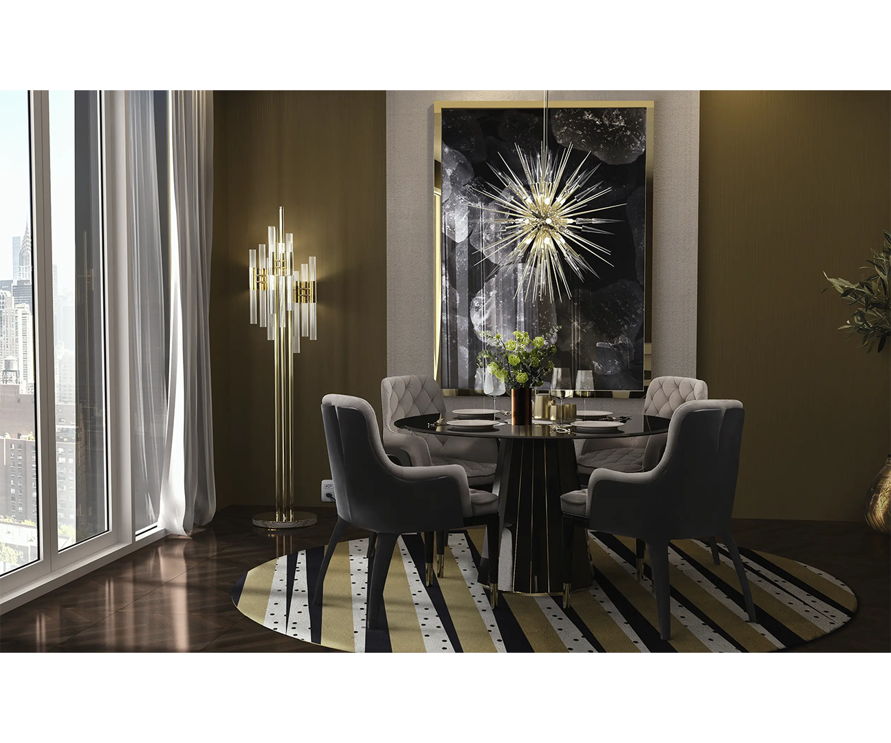 Cascade Floor Lamp: Crystal Glass & Gold Modern Floor Light | Touched ...