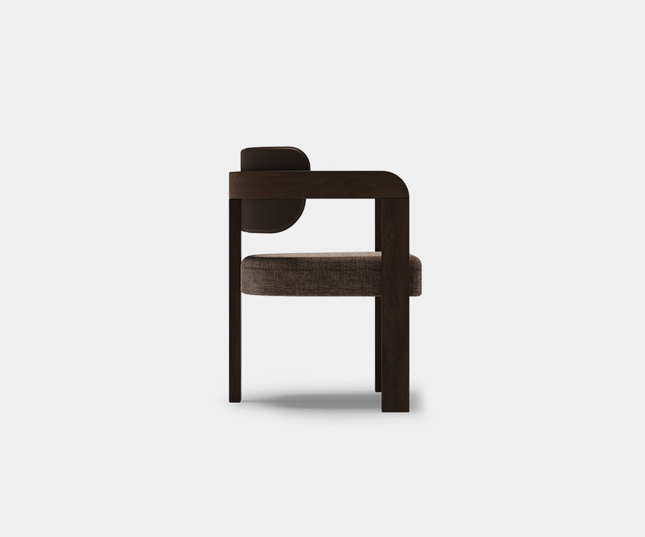 Duo Modern Dining Chair: Walnut, Dark Bronze & Cream Upholstery ...