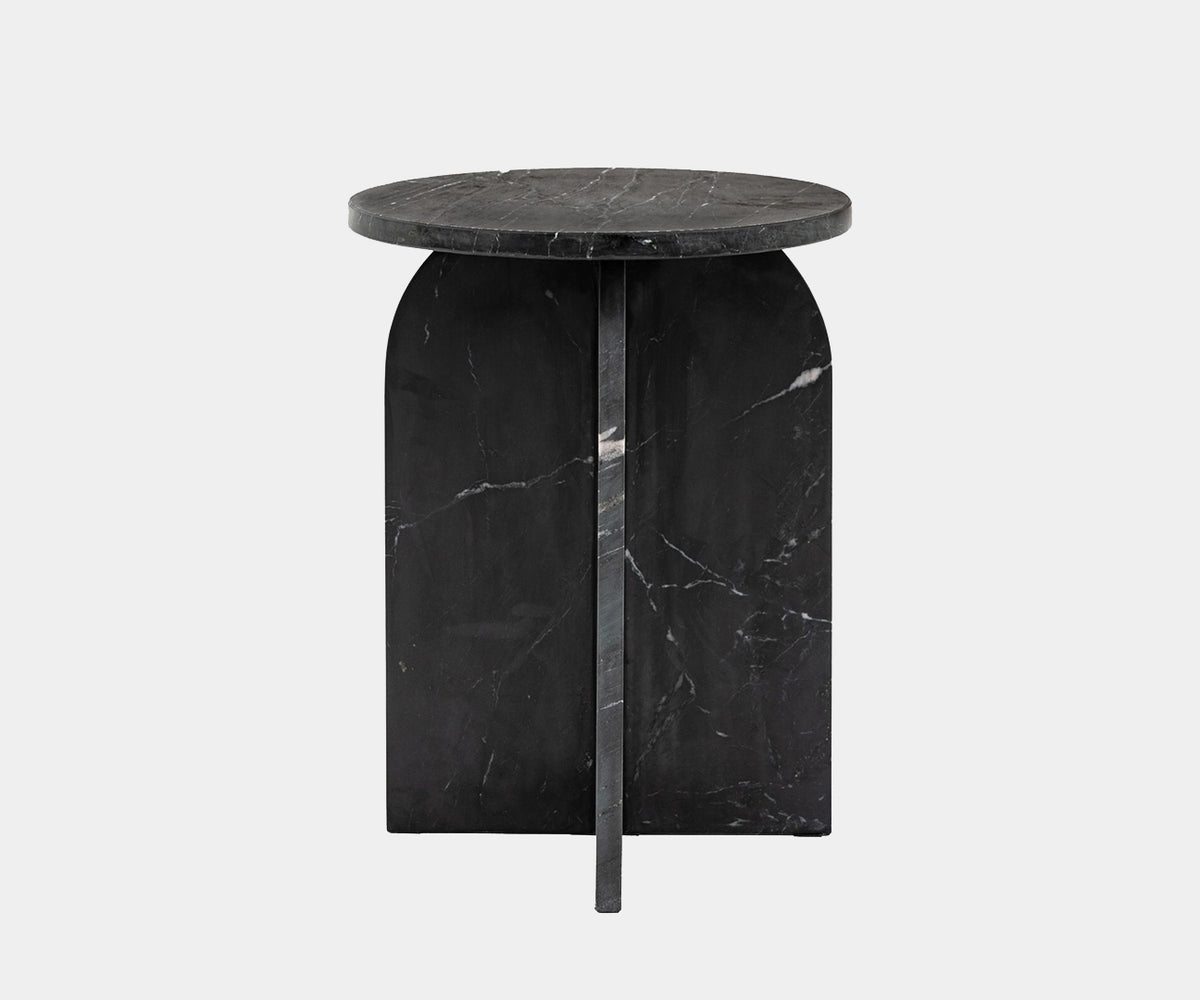 Persephone Black Marble Side Table Luxury Modern Design Touched Interiors
