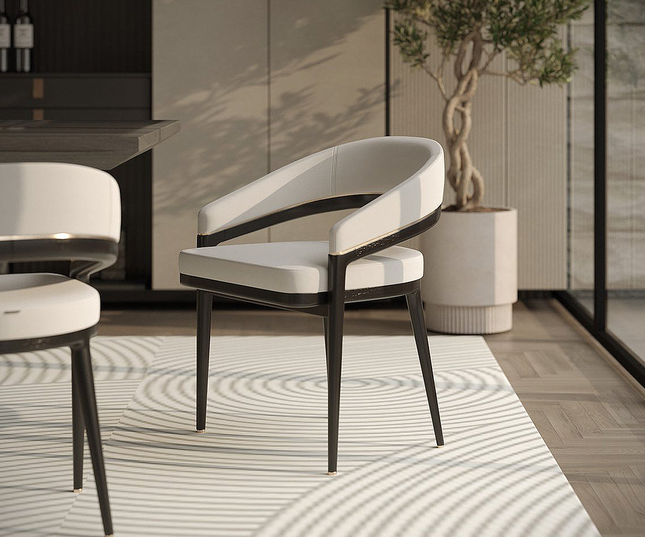 Aster Erick Dining Chair: Elegance with Minimalistic Brass Finishes ...