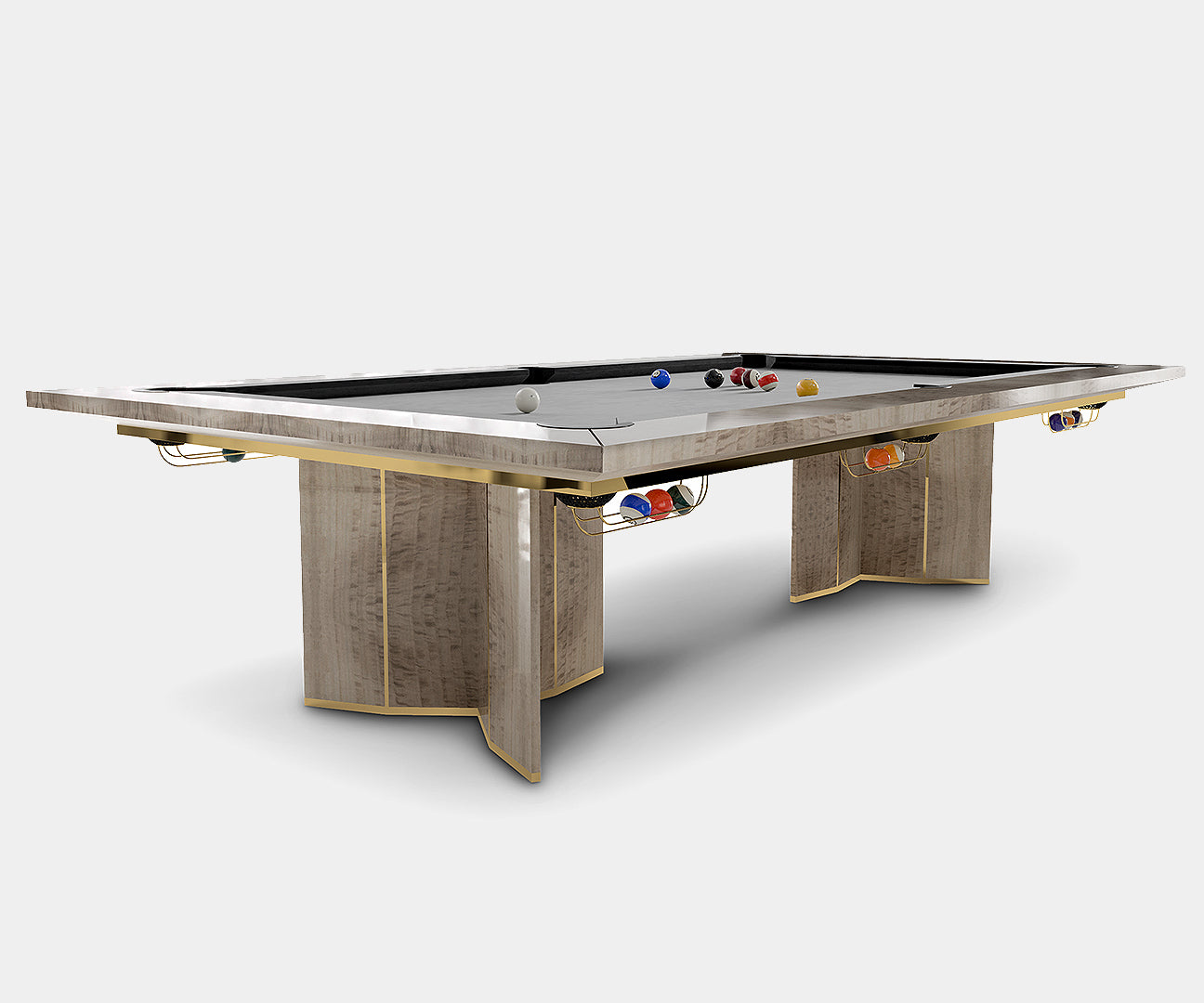 The Rocket: Luxury Statuario Marble Snooker Table with Polished Brass ...