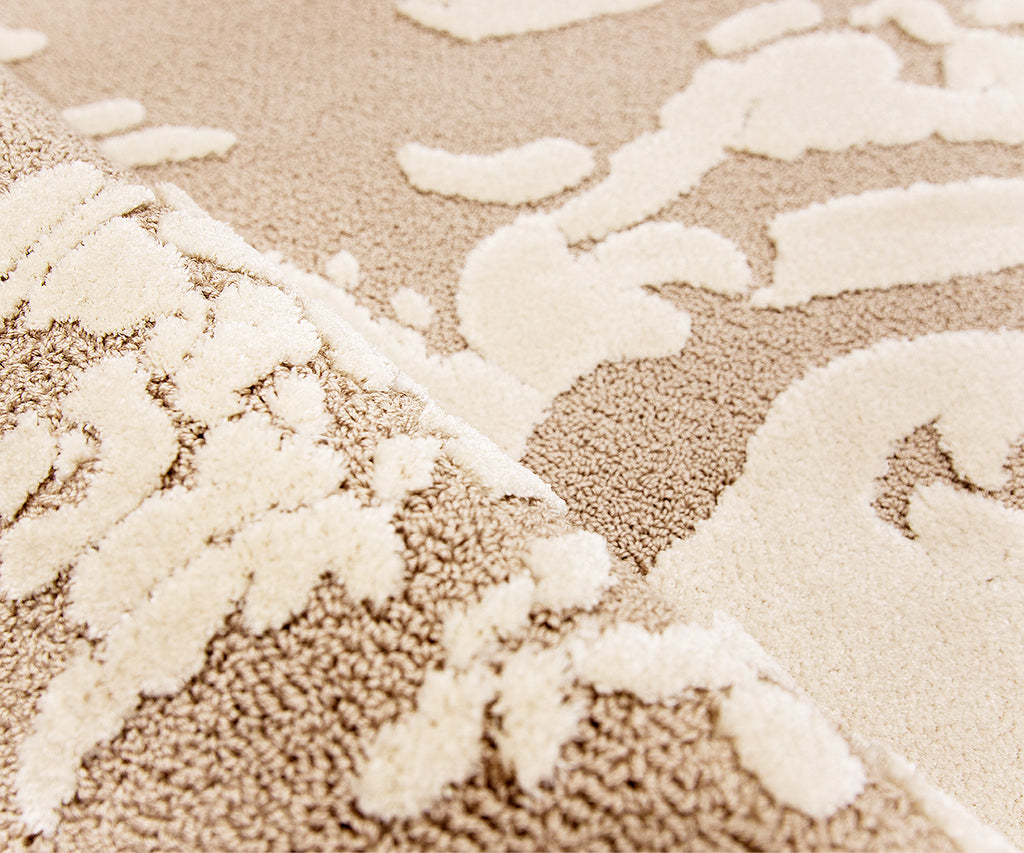 Artisan Irregular Curved-Shape Rug: Hand-Tufted in Botanical Silk ...