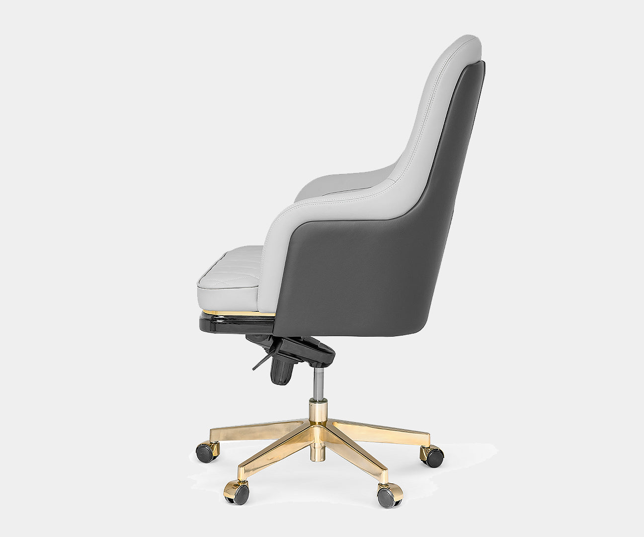 Shiv Luxury Ergonomic Office Desk Chair: Premium Leather with Brass Ac ...