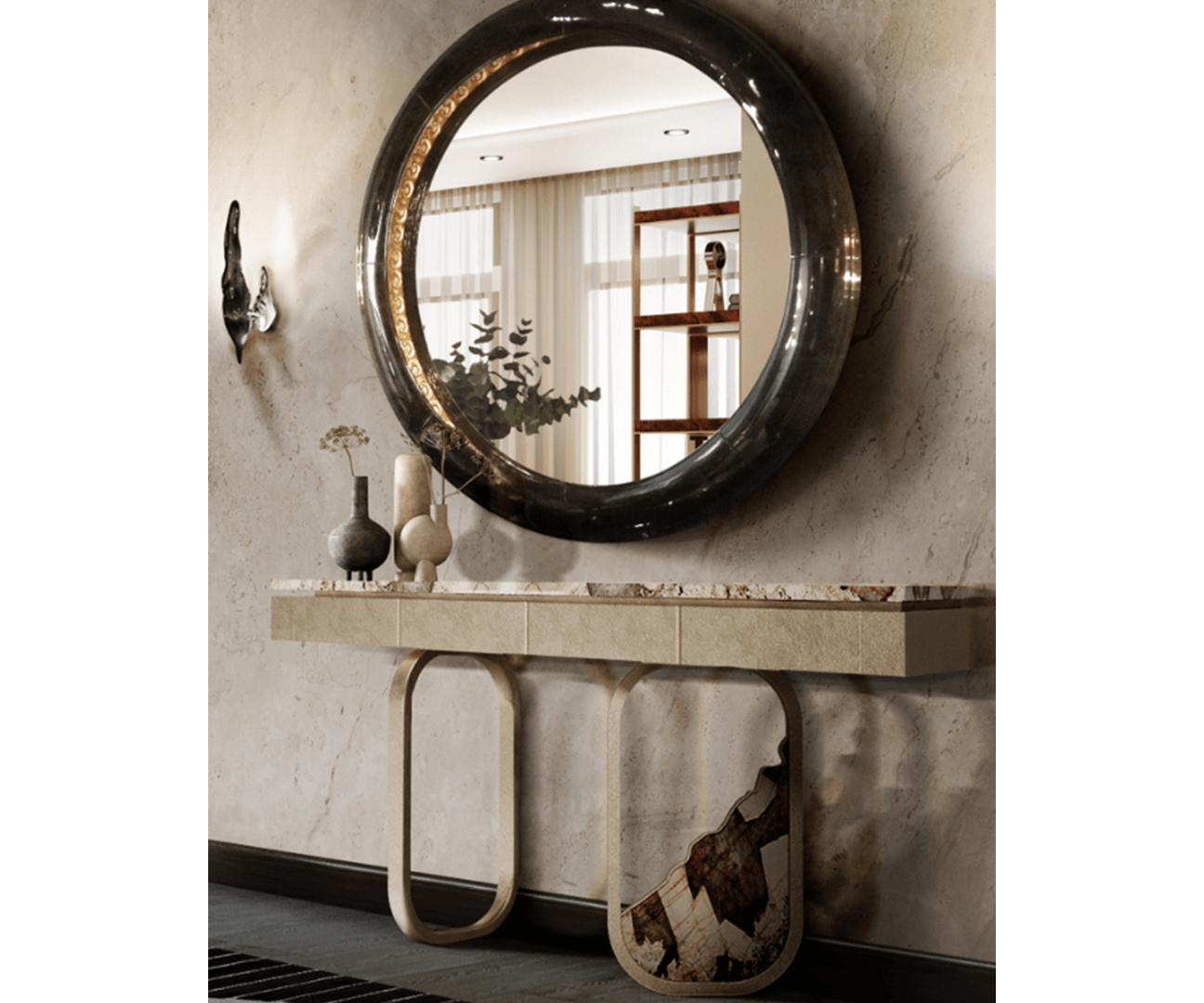 Iguazu Console Table: Modern Luxury & Patagonia Marble | Touched Interiors