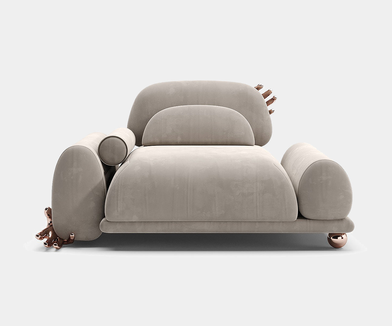 Corvus Lounge Chair – Luxury Rose Gold Brass Lounge Chair | Touched ...