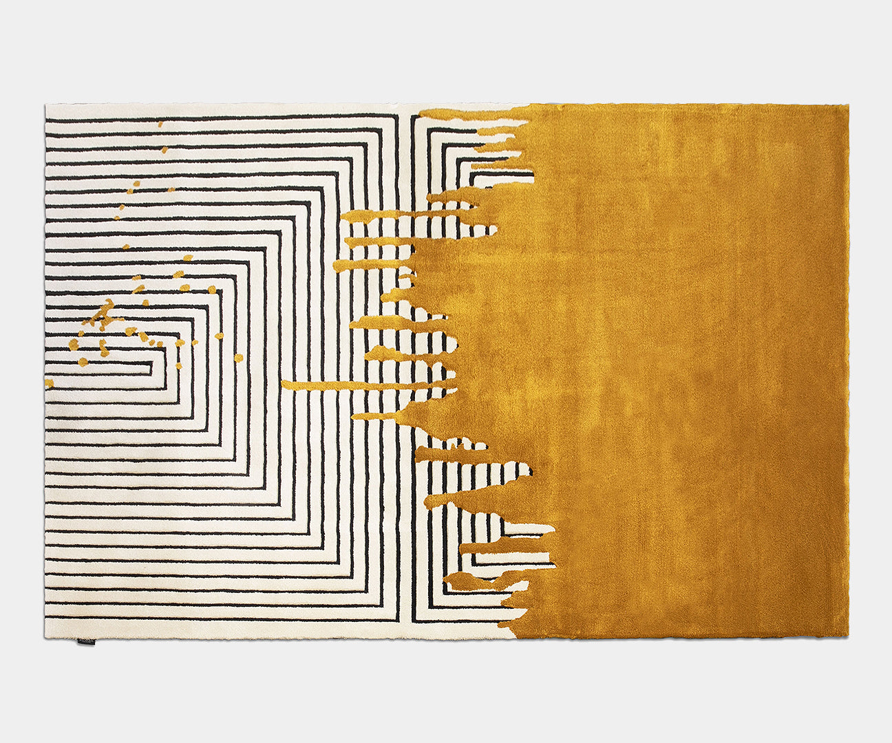 Drip Luxury Rug – Hand-Tufted Botanical Silk in Warm Neutral Tones ...