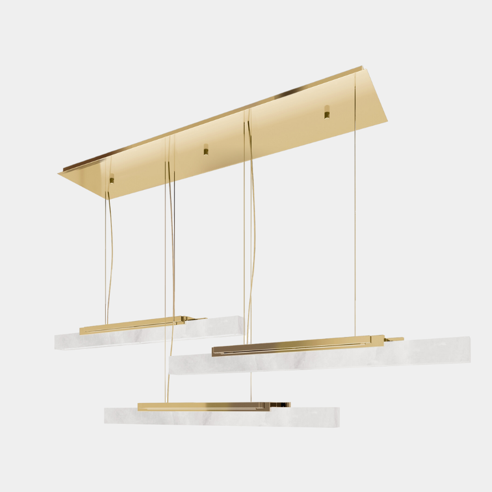 Lilium Luxury Suspension Lamp: Modern Alabaster and Brass Lighting Fix ...