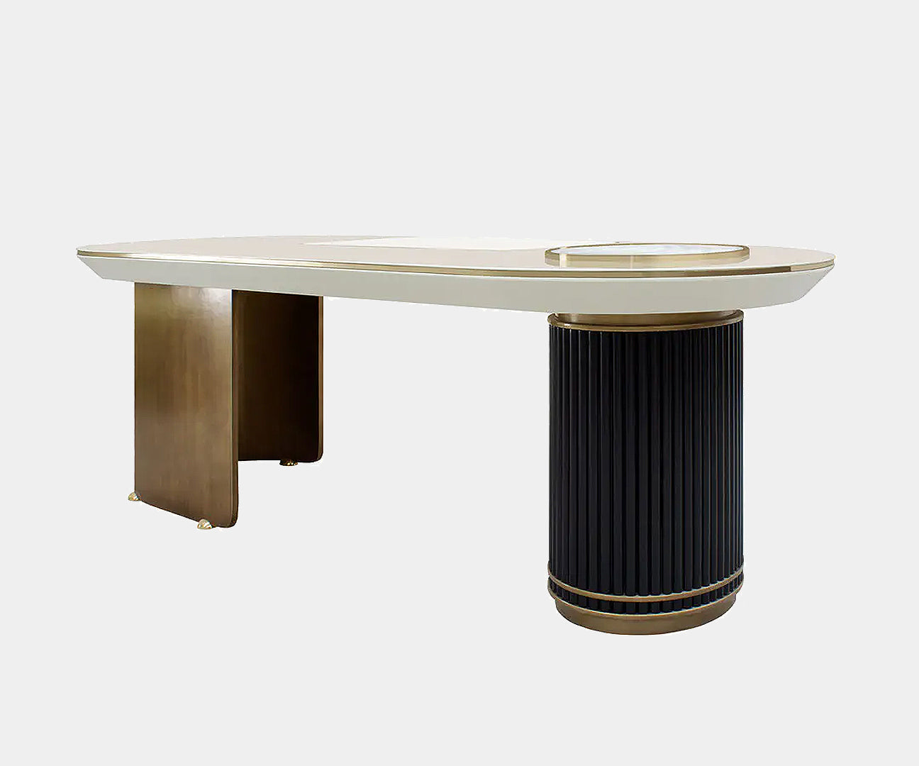 Chase Tower: Luxury Customisable Office Desk with Marble & Brass ...