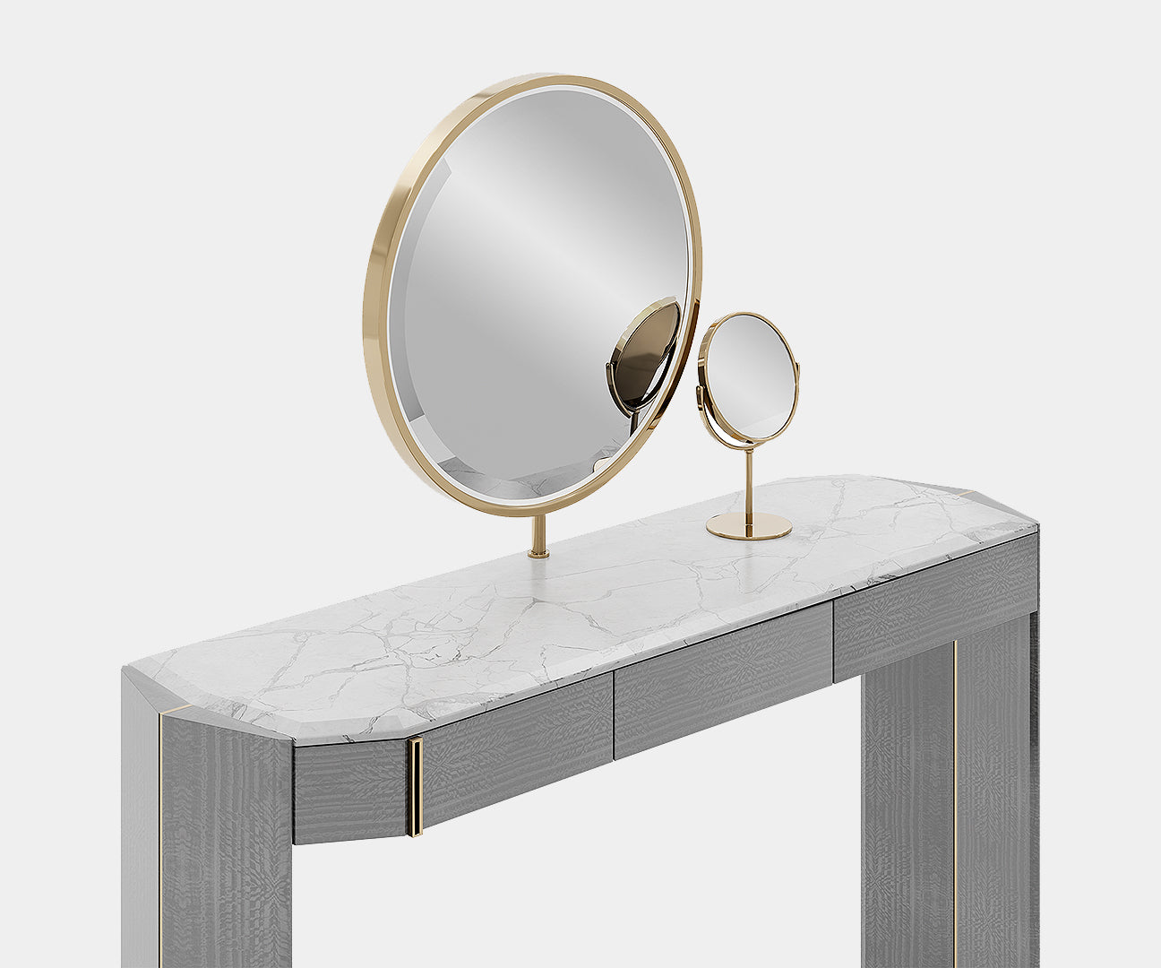 Lexington Luxury Dressing Table: Premium Statuario Marble & Eucalyptus ...