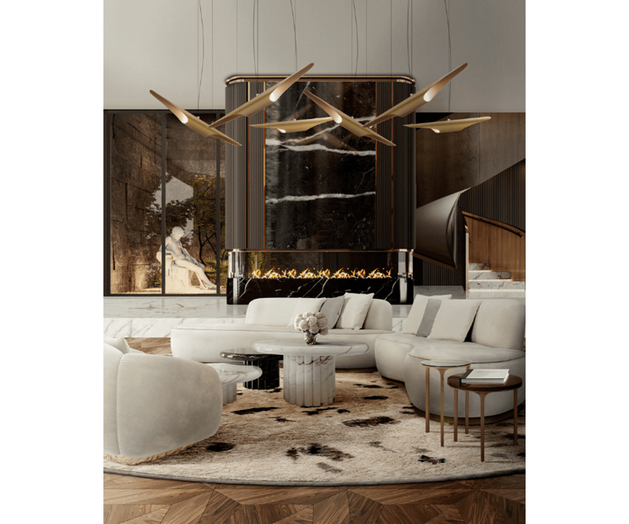 Muse Nest Coffee Tables: Luxury Marble Trio in Estremoz & Marquina ...