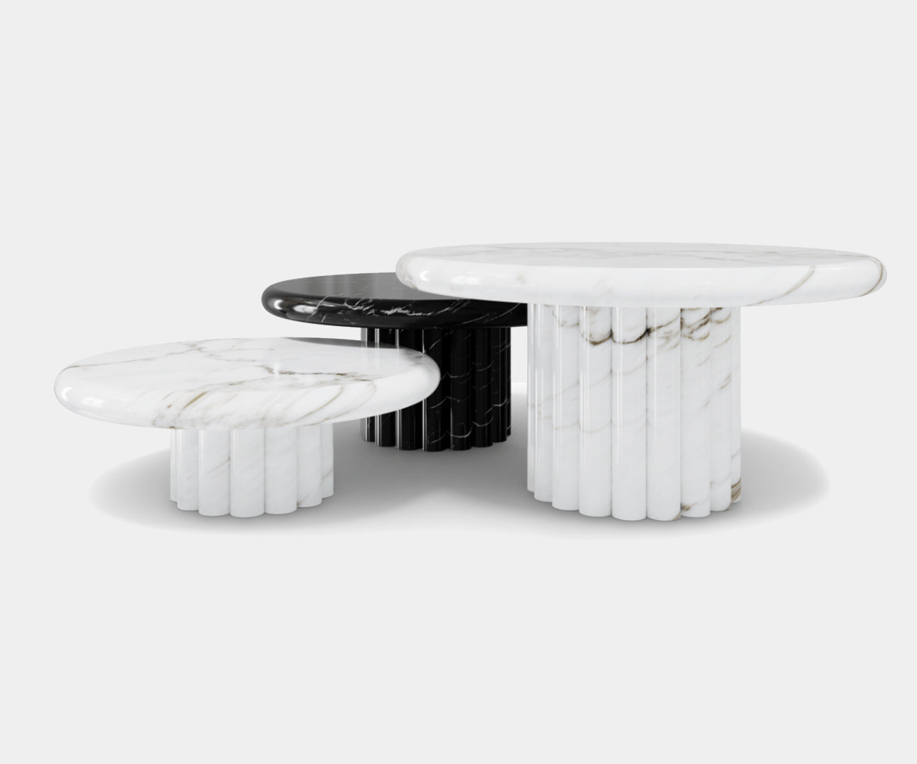 Muse Nest Coffee Tables: Luxury Marble Trio in Estremoz & Marquina ...