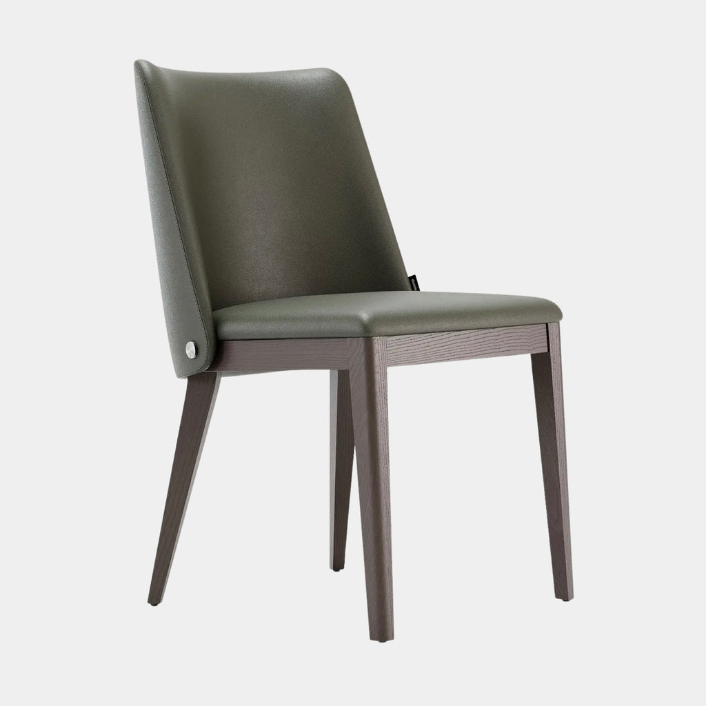 Natural Leather Curved Back Luxury Dining Chair | Touched Interiors