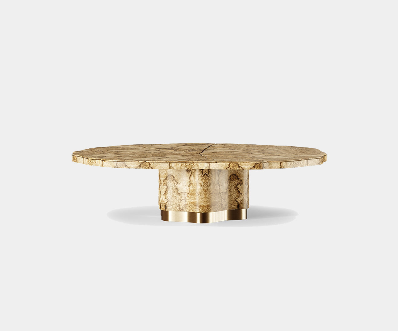 Patina: Round Centre Table with Aged Brass Base | Touched Interiors
