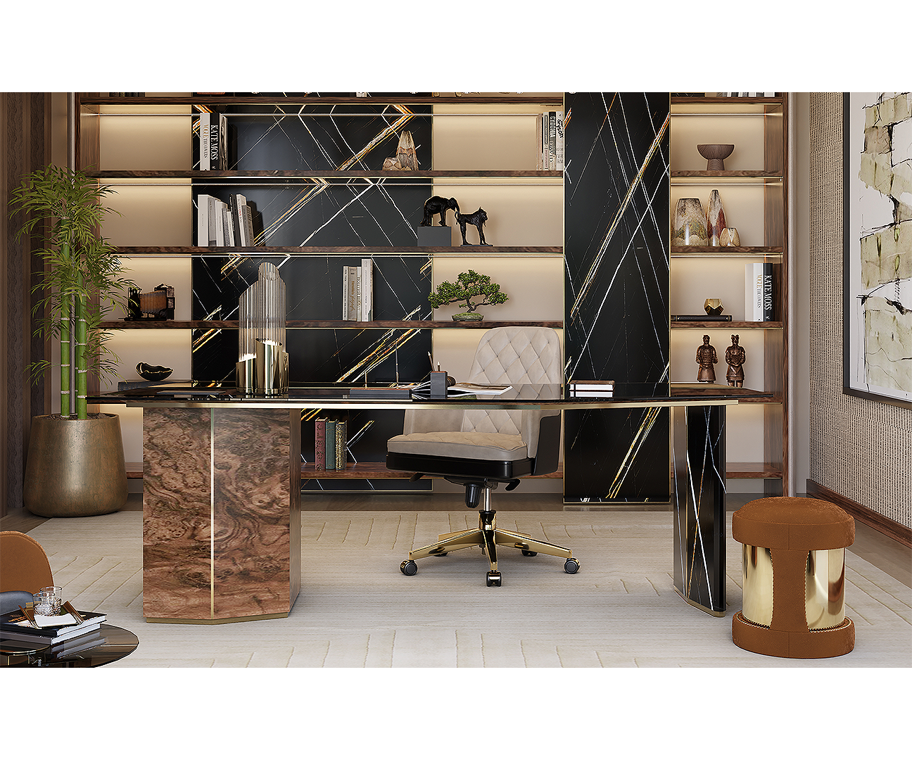 Titan Executive Desk: Modern Luxury Office Desk with Built-In Technolo ...