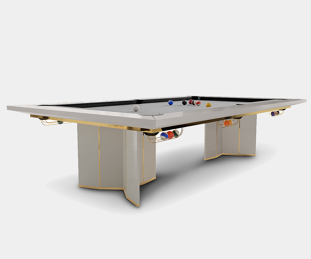 The Rocket: Luxury Statuario Marble Snooker Table with Polished Brass ...