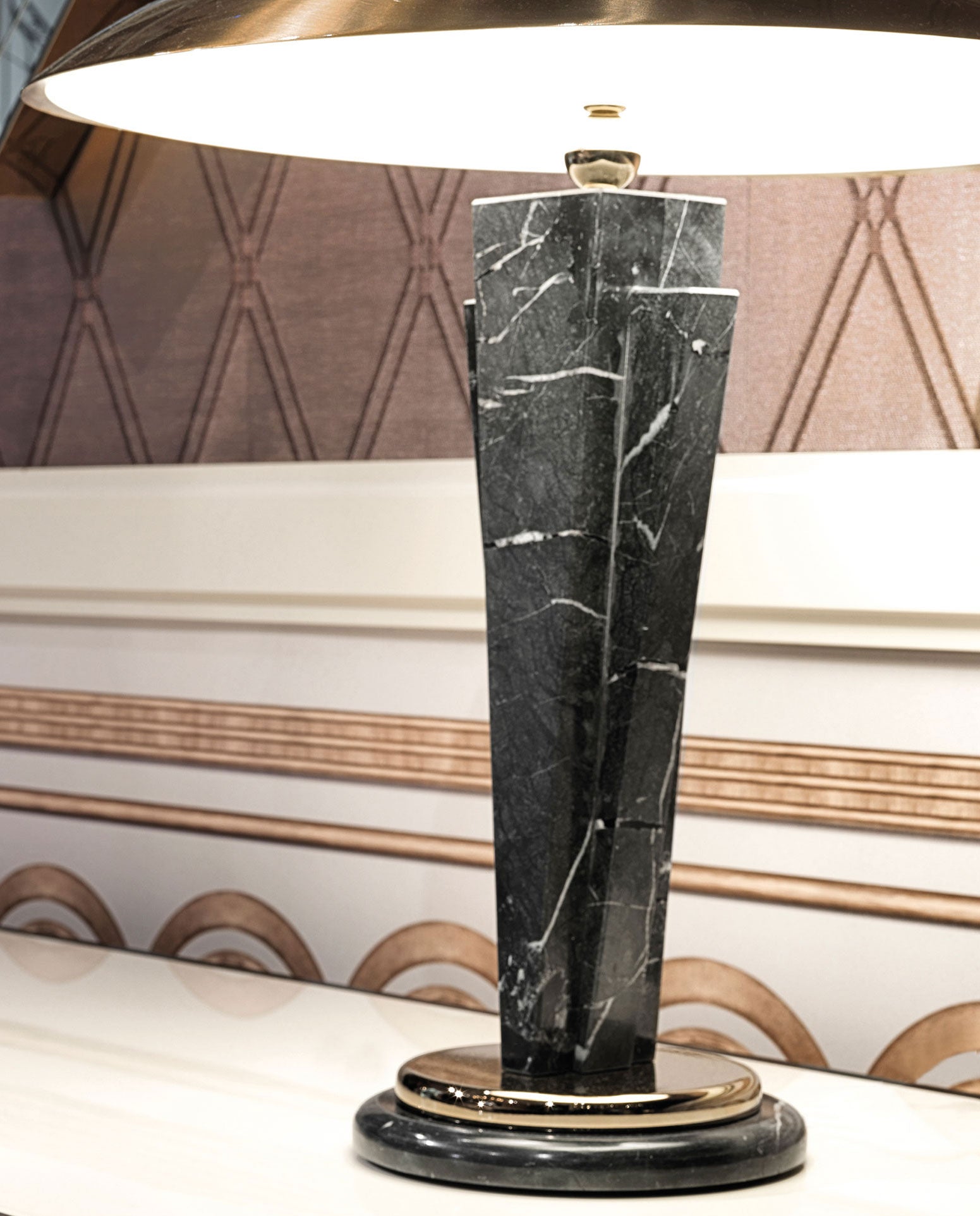 Visionnaire Lydia Luxury Modern Table Lamp: Wedge Marble Stem | Touched ...