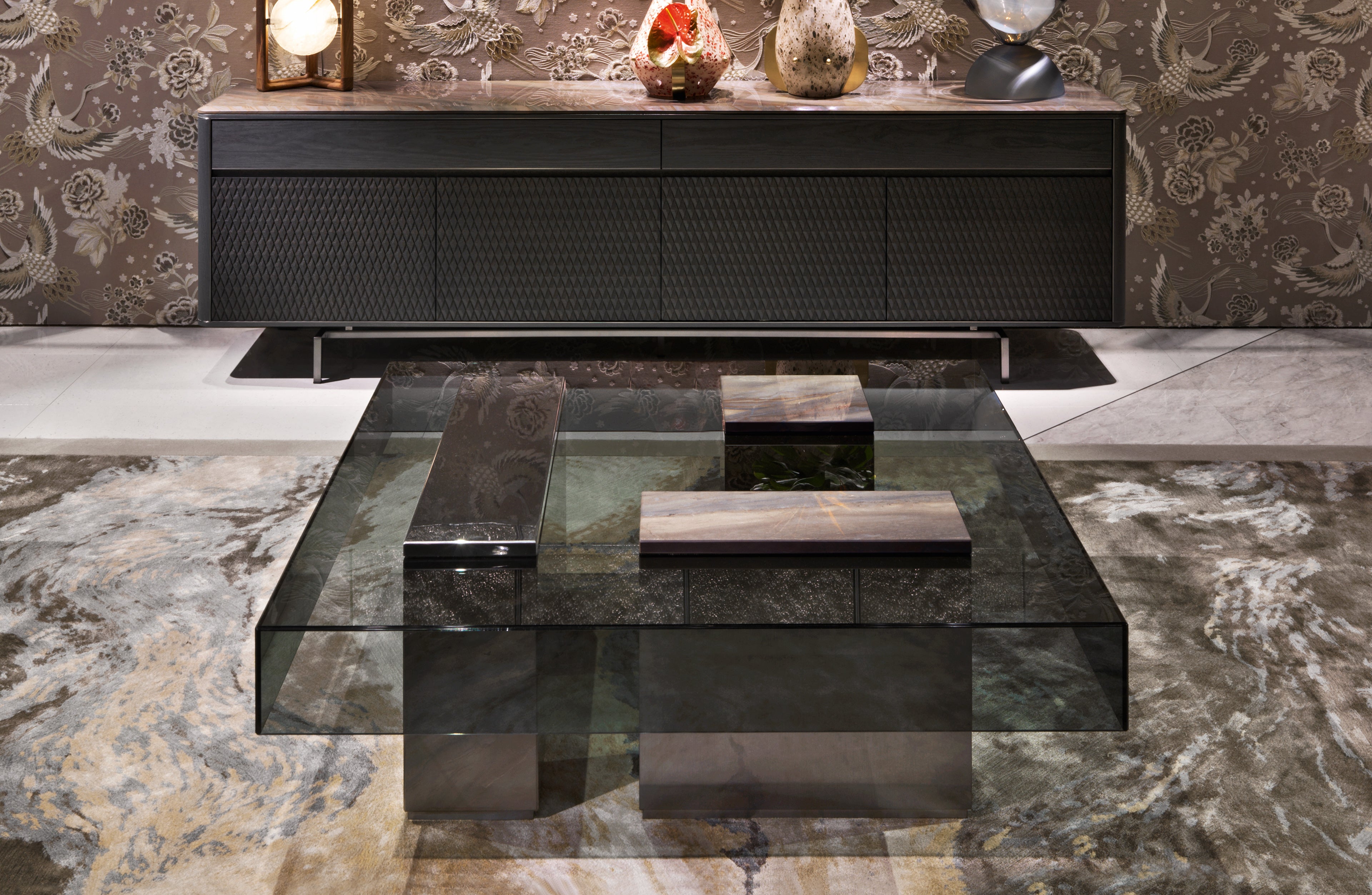 Visionnaire Marty Luxury Modern Coffee Table: Marble & Stainless Steel ...