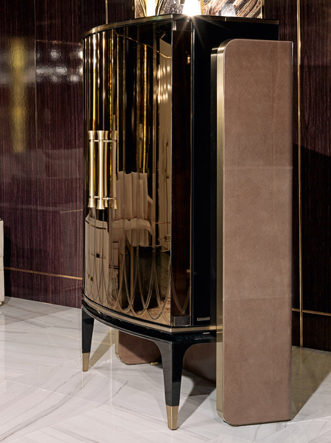 Visionnaire Palawan Bar Cabinet: Engraved Mirror Doors | Touched Interiors