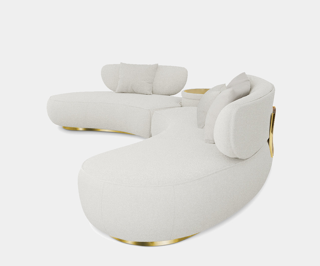 Mid-Century Luxe: The Aureum Round Sofa with Wireless Charging ...