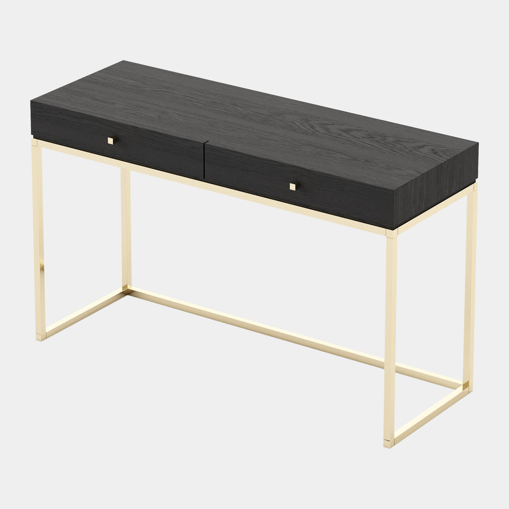 Asuras Black Ash Dressing Table with Golden Legs | Touched Interiors