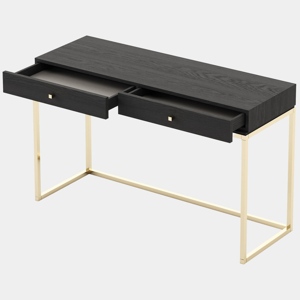 Asuras Black Ash Dressing Table with Golden Legs | Touched Interiors
