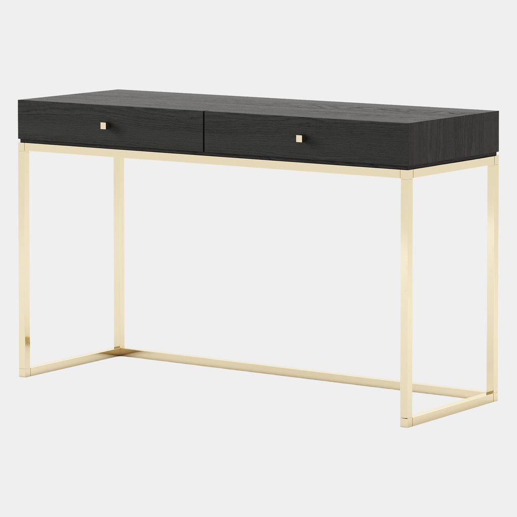 Asuras Black Ash Dressing Table with Golden Legs | Touched Interiors