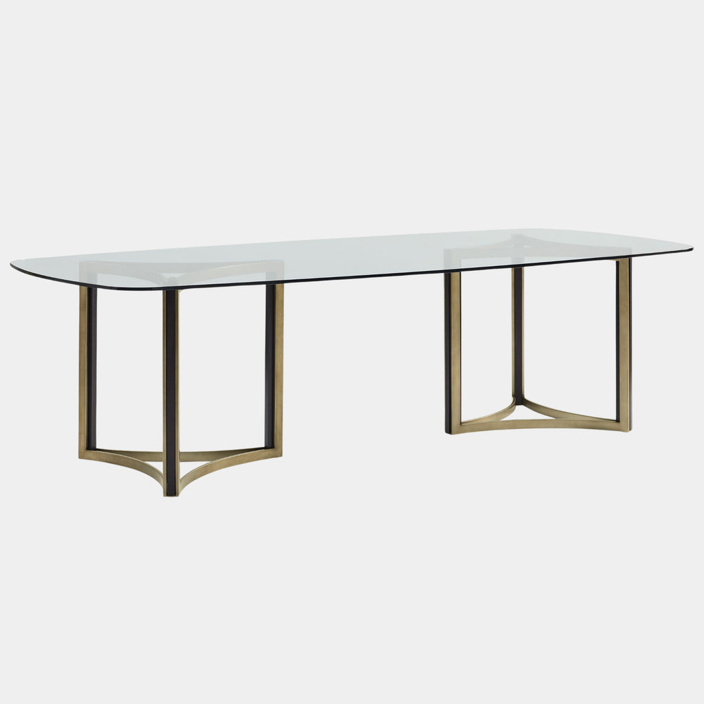 Bond Luxury Glass Dining Table with Luminous Golden Legs | Touched ...