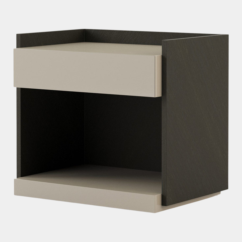 Cálem High Gloss Dark Oak Wood Night Table | Touched Interiors