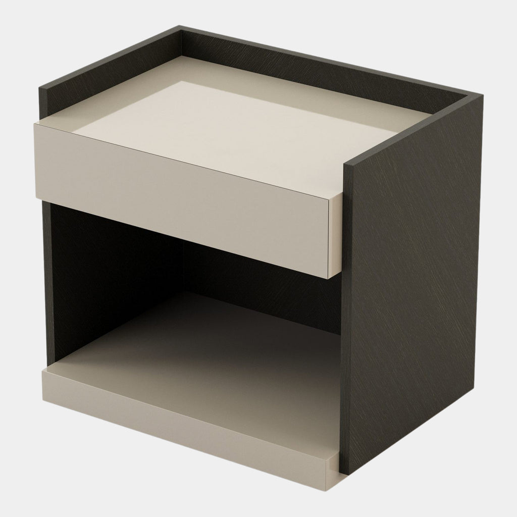 Cálem High Gloss Dark Oak Wood Night Table | Touched Interiors