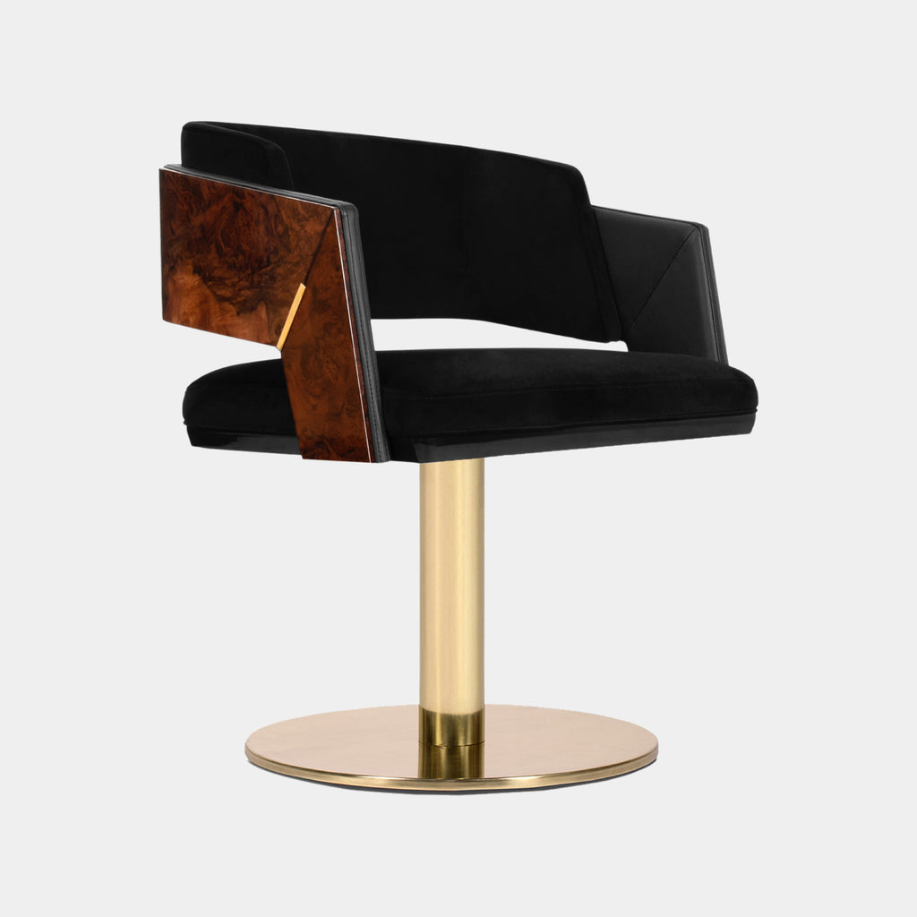 Chapman Walnut, Velvet & Leather Upholstered Dining Chair | Touched ...