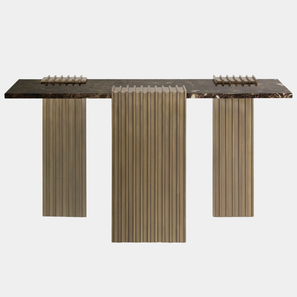 Del Mar Nero Marquina Marble Console Table | Touched Interiors