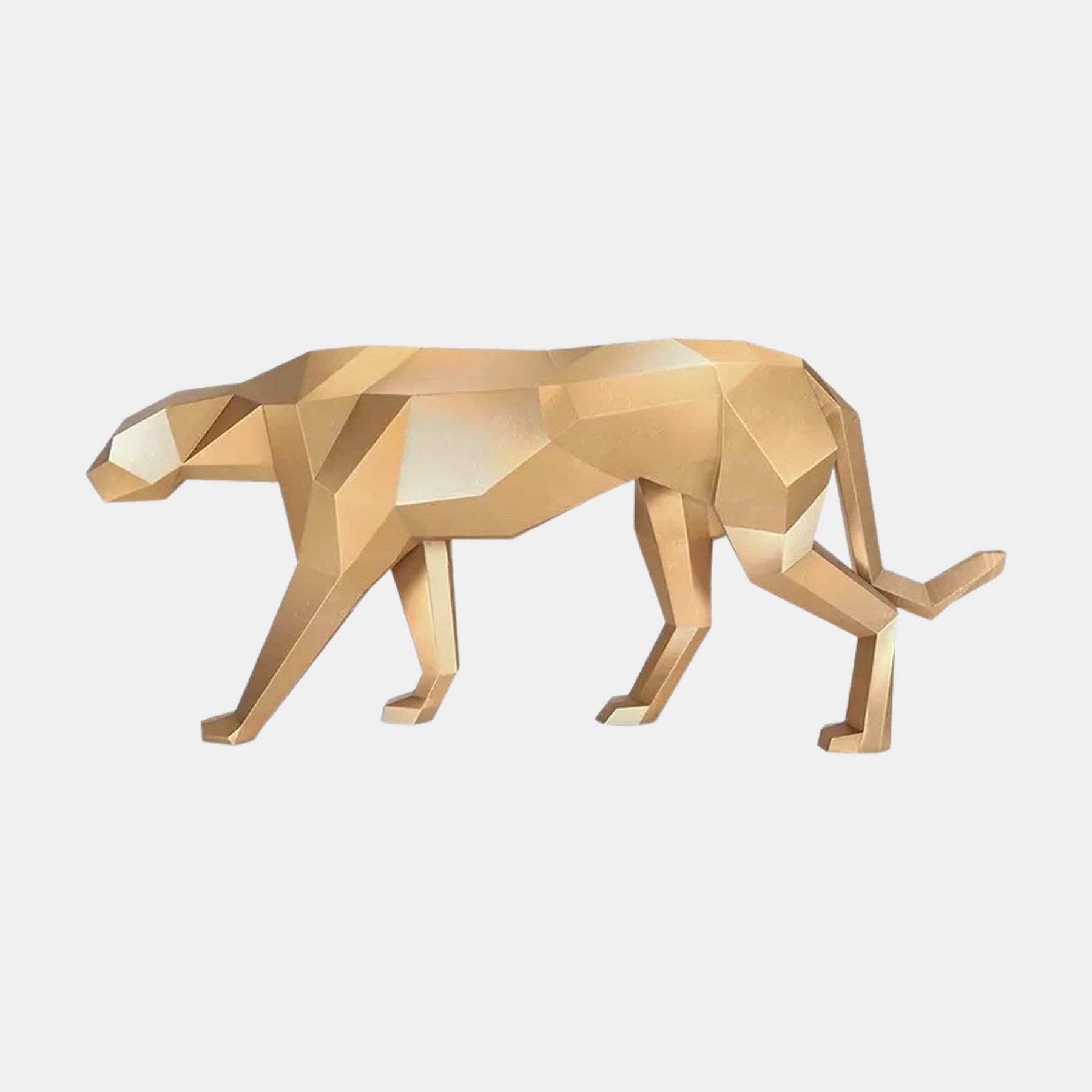 Luxury Gold Leaf Puma Statue | Touched Interiors