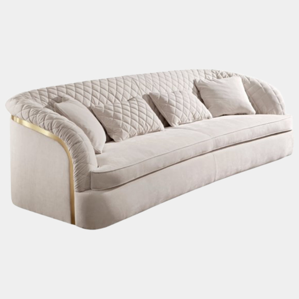 Luxury Quilted Metal Belt Sofa | Touched Interiors