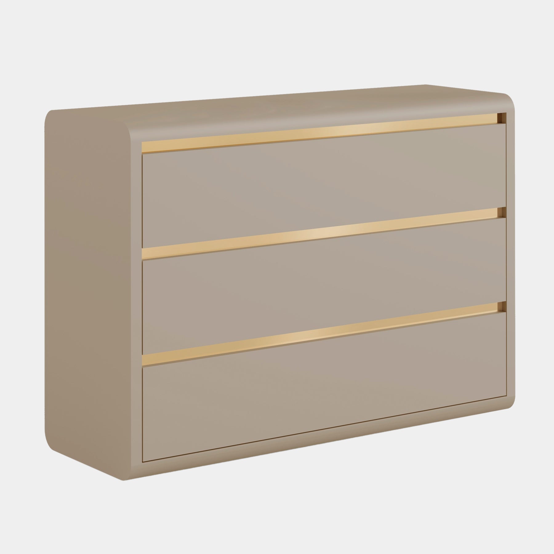 Maria Curved Chest of Drawers with Golden Detailing | Touched Interiors
