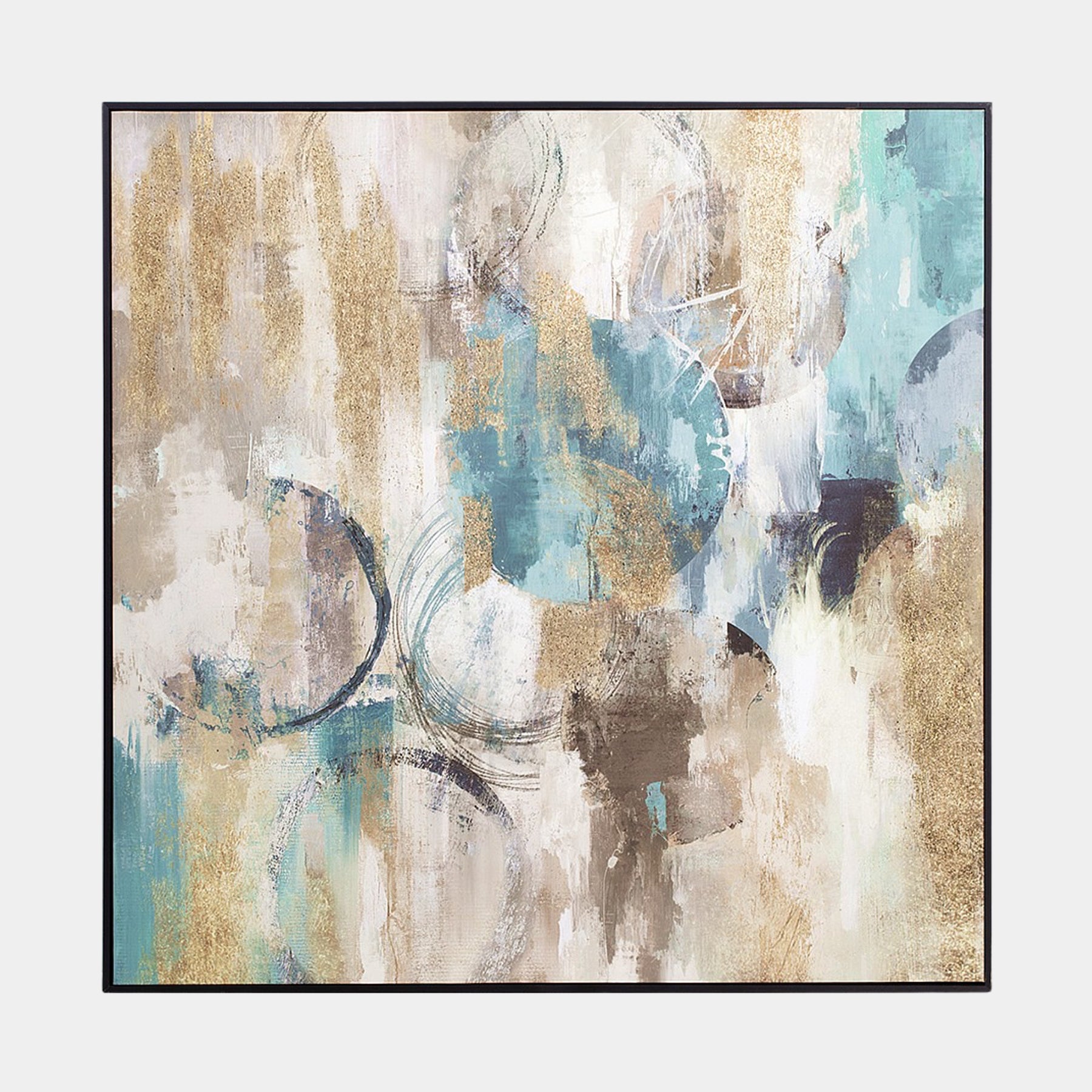 Metalic Rutherfurd Large Abstract Oil on Canvas Artwork | Touched Interiors