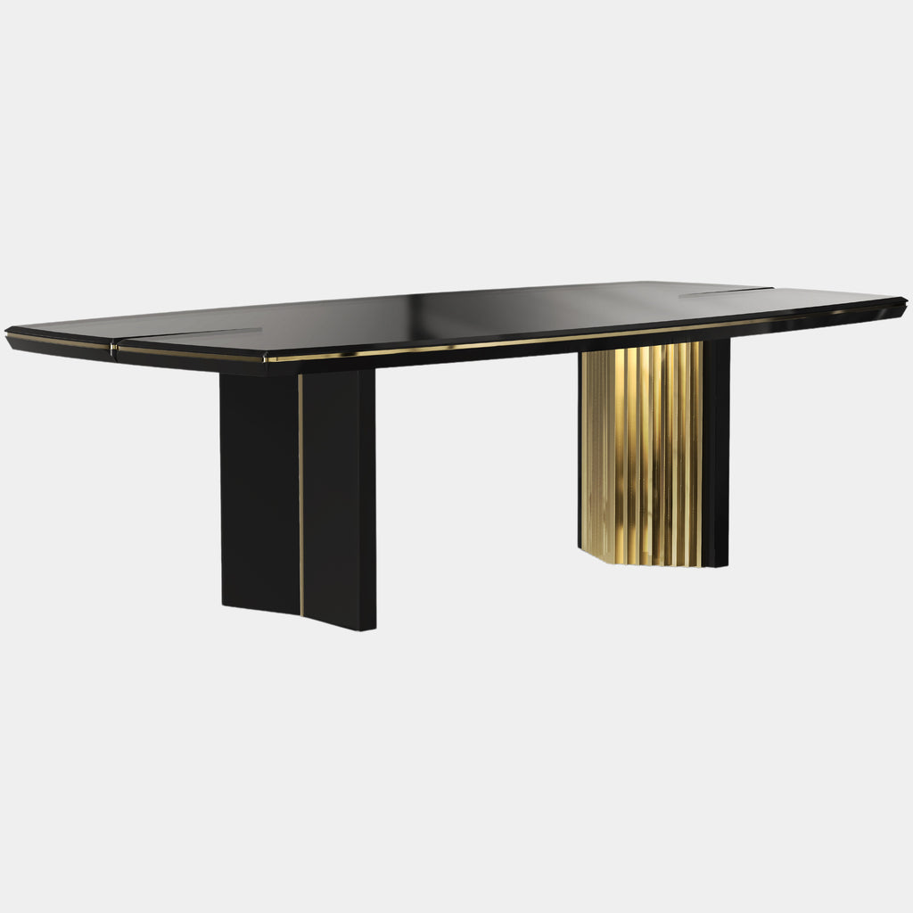 Polished Brass & Black Lacquer Luxury Grand Dining Table | Touched ...