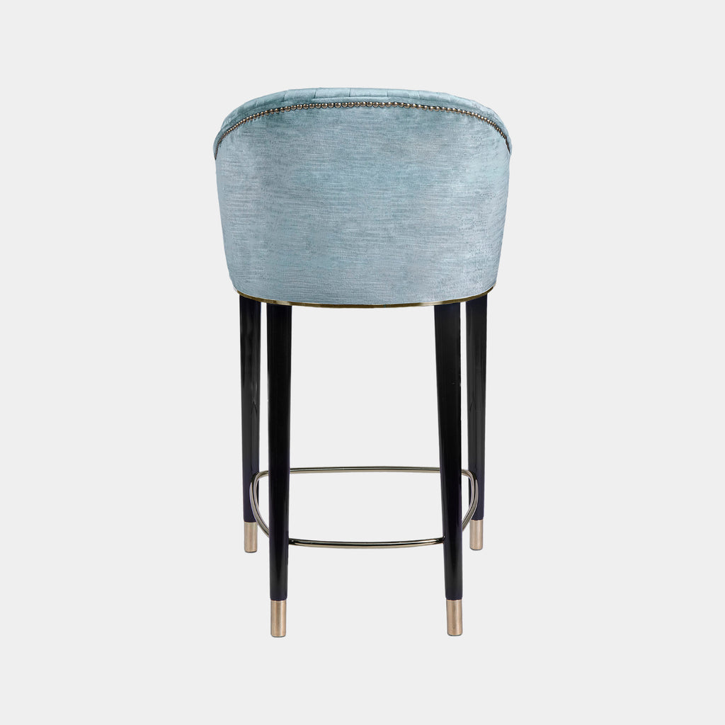 Robin Velvet Bar Stool with Glossy Black Legs | Touched Interiors