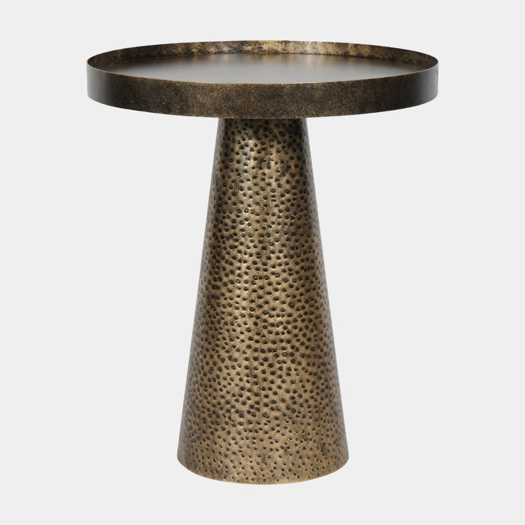 Rustic Antique Gold Vanessa Side Table | Touched Interiors