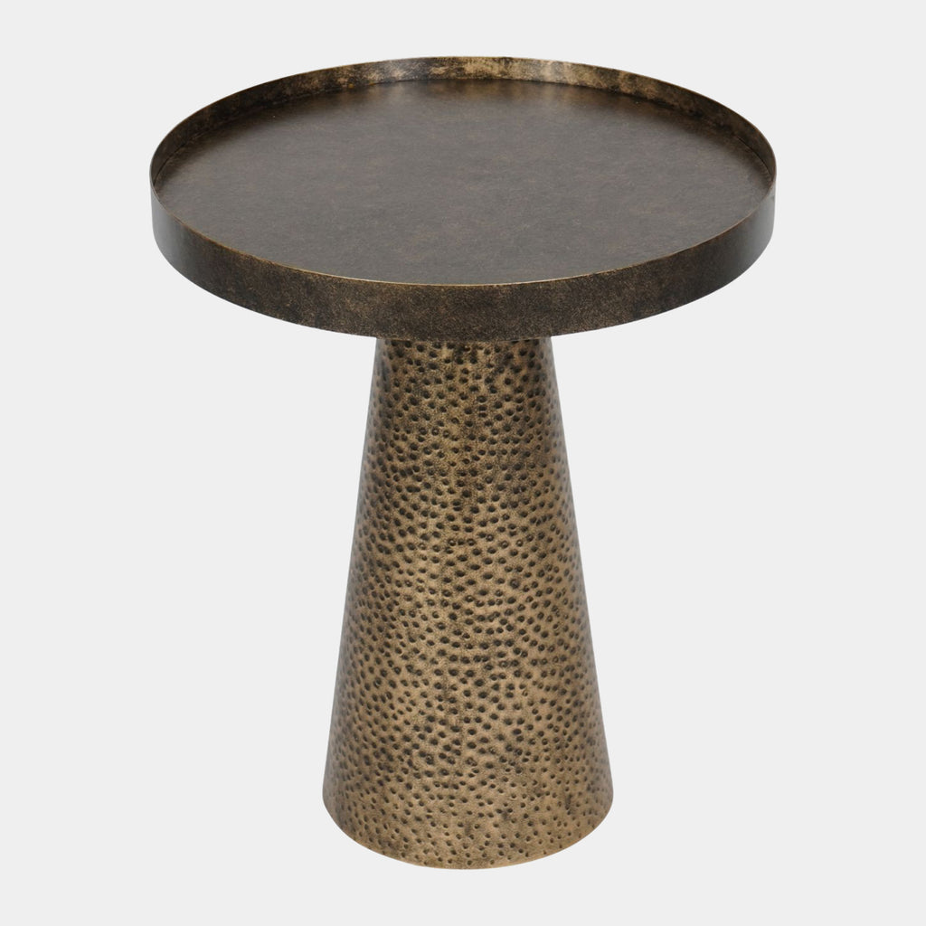 Rustic Antique Gold Vanessa Side Table | Touched Interiors